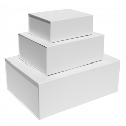 Stock White Magnetic Gift Boxes in 4 sizes available from MIDPAC ...